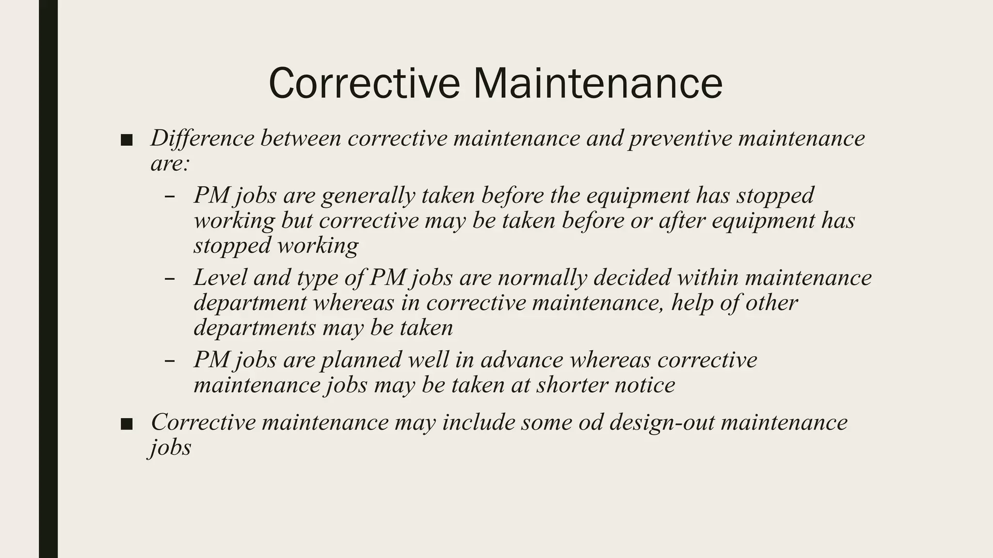 Maintenance Strategy, Types of Maintenance | PDF