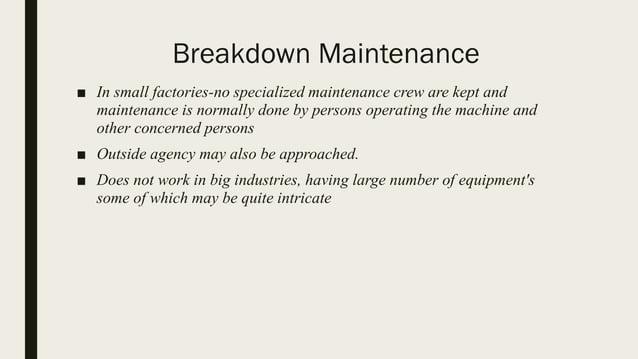 Maintenance Strategy, Types of Maintenance | PDF