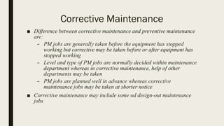 Maintenance Strategy, Types of Maintenance | PDF
