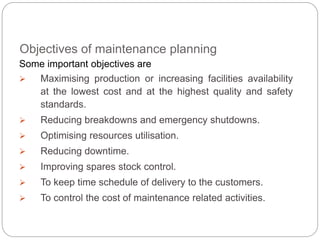 Maintenance Engineering, Principle of Maintenance | PPTX