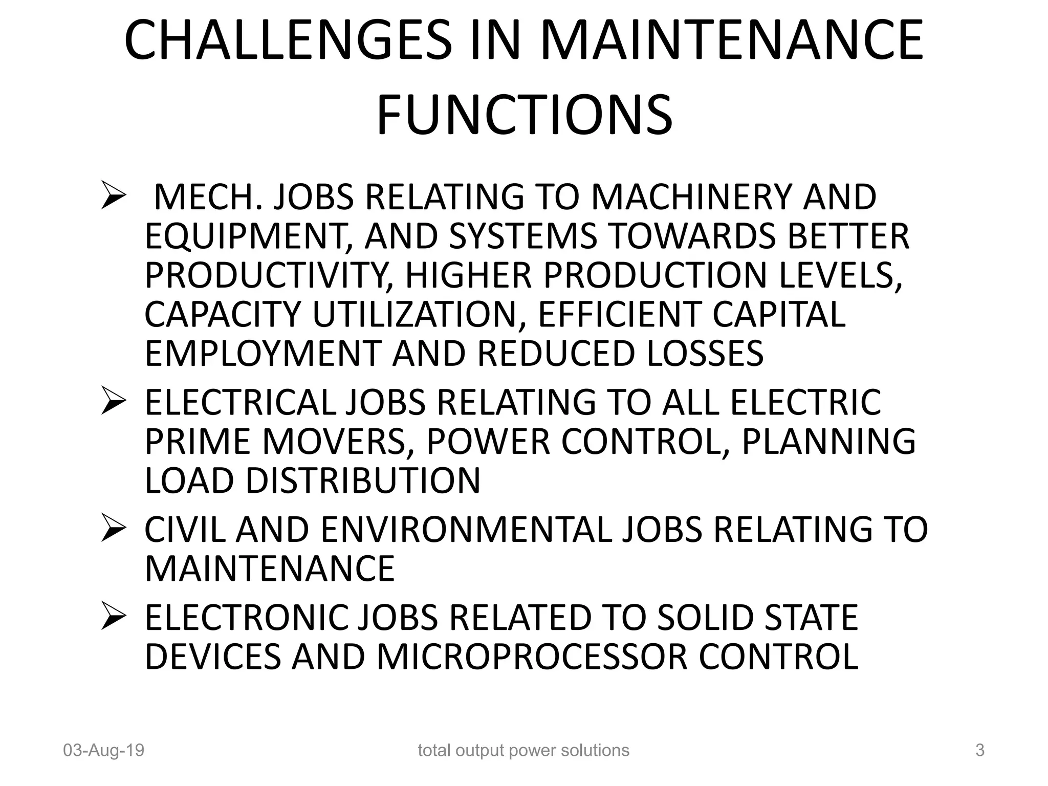 Maintenance evaluation ....... Strategy, Aspects | PDF