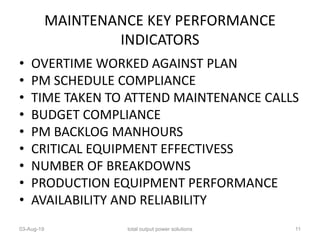 Maintenance evaluation ....... Strategy, Aspects | PDF