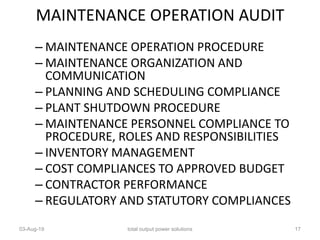 Maintenance evaluation ....... Strategy, Aspects | PDF