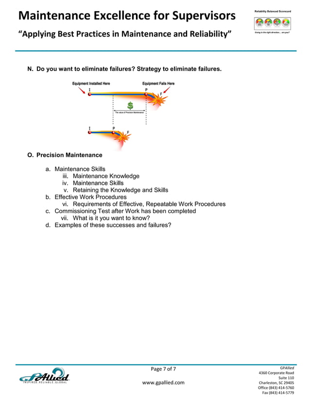 Maintenance Excellence For Maint Supervisor(3) | PDF