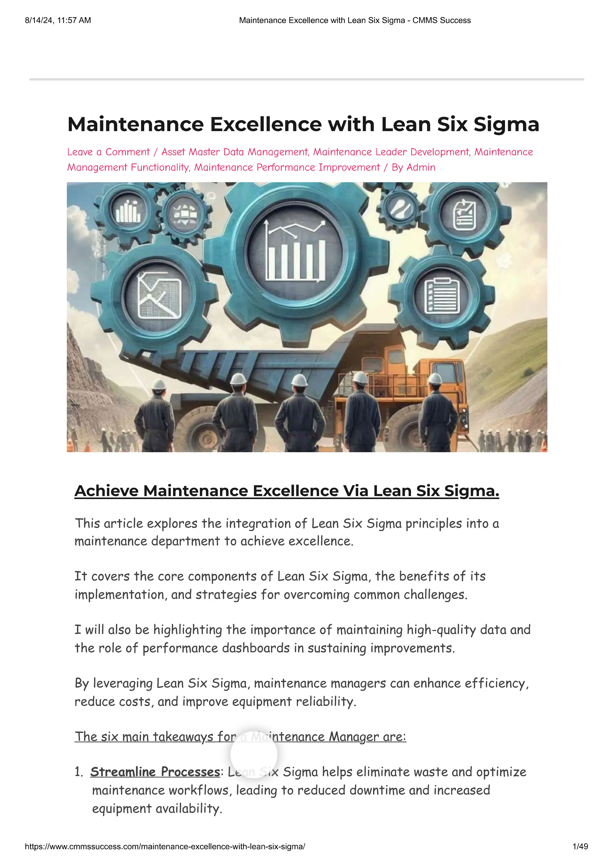 Maintenance Excellence with Lean Six Sigma.pdf