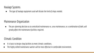 Maintenance facilities for surface mine operations | PDF