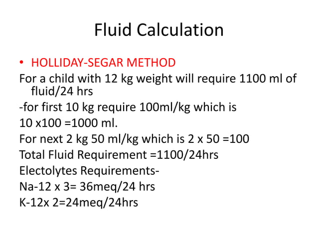 Maintenance fluid calculation | PPTX | Nutrition | Healthy Living