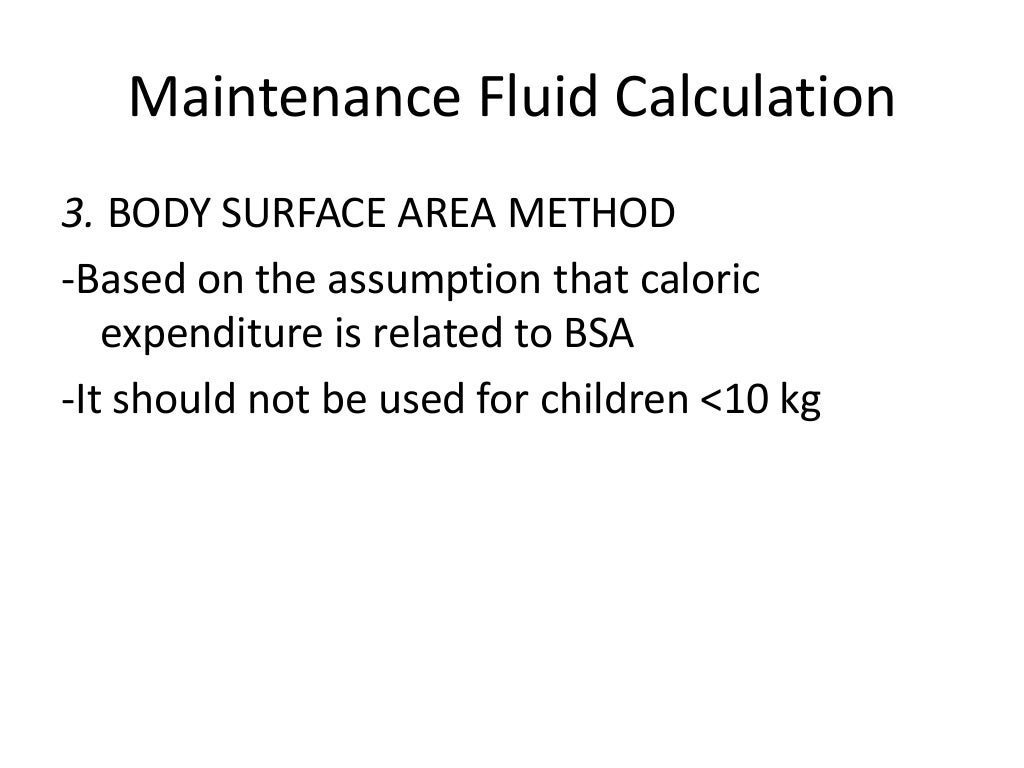 Maintenance Fluid Calculation maintenance-fluid-calculation
