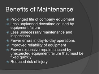 Maintenance & its types | PPTX