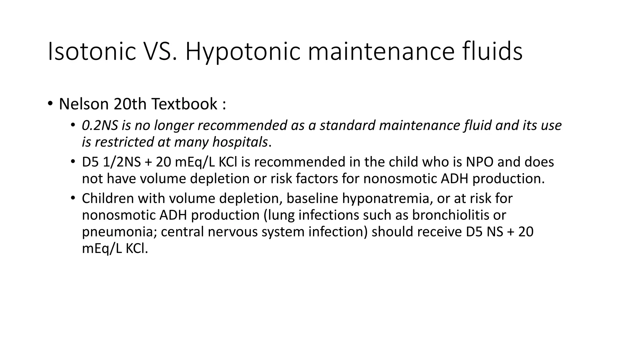 Maintenance IV fluids in pediatrics | PPT