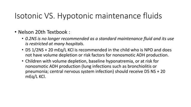 Maintenance IV fluids in pediatrics | PPT