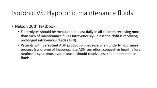 Maintenance IV fluids in pediatrics | PPT