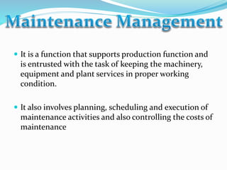 Maintenance management | PPTX | Mechanical and Industrial Engineering ...