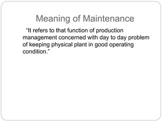 Maintenance management | PPTX