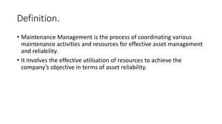 Maintenance management | PPT