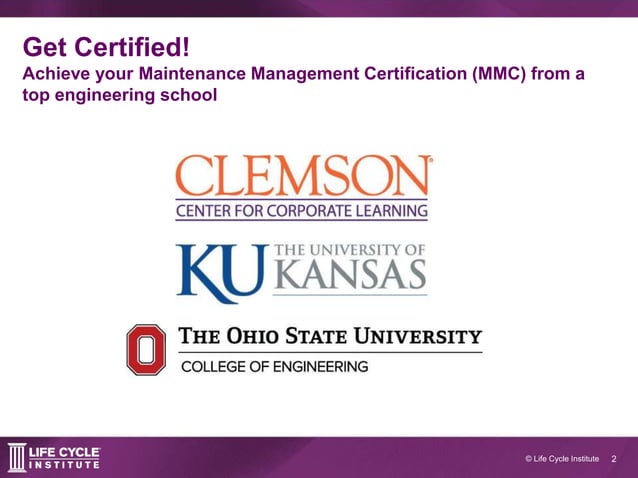 Maintenance Management Certification | PPTX