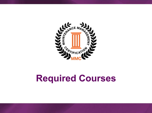 Maintenance Management Certification | PPTX
