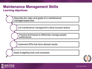Maintenance Management Certification | PPTX