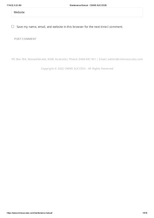 Maintenance Manual - CMMS SUCCESS.pdf