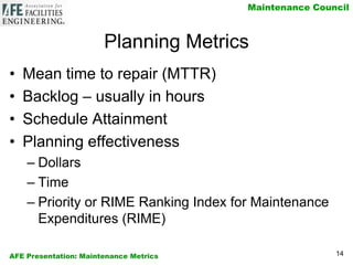 Maintenance Metrics | PDF