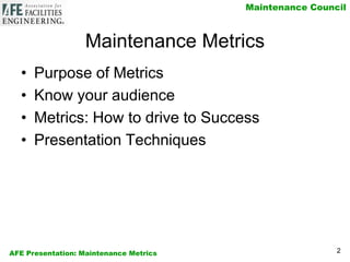 Maintenance Metrics | PDF