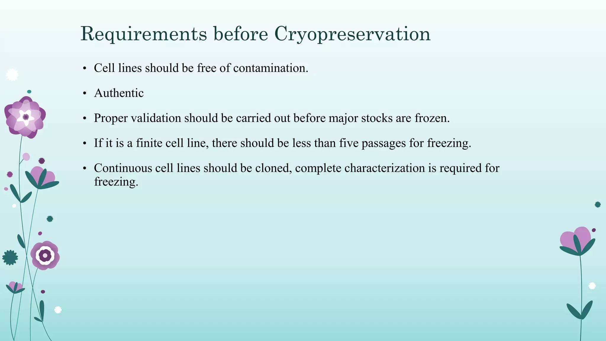 Maintenance of cell lines | PPTX