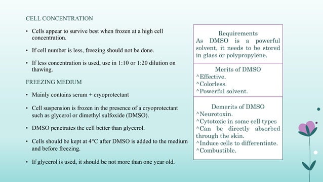 Maintenance of cell lines | PPTX | Biological Sciences | Science