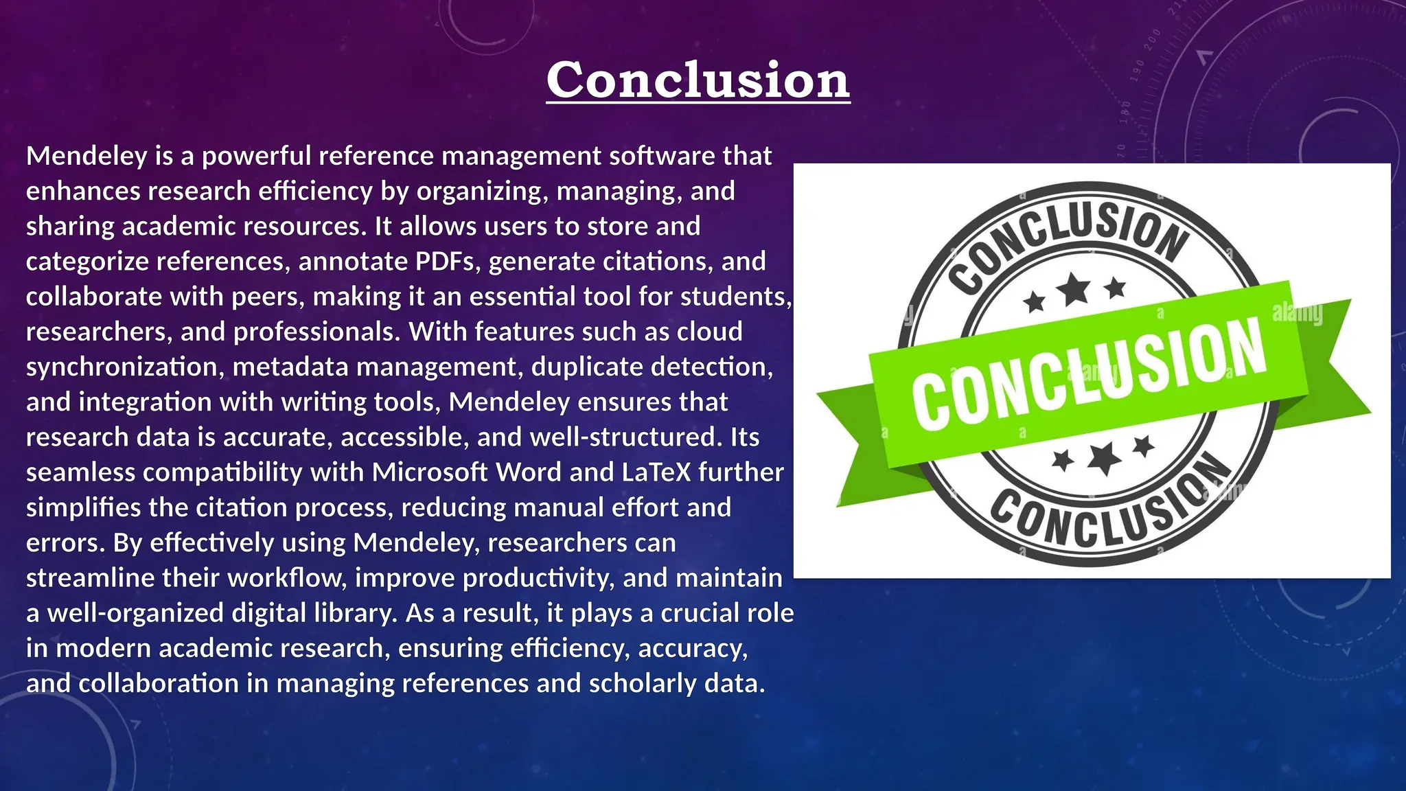 Maintenance of data using software such as Mendeley.pptx