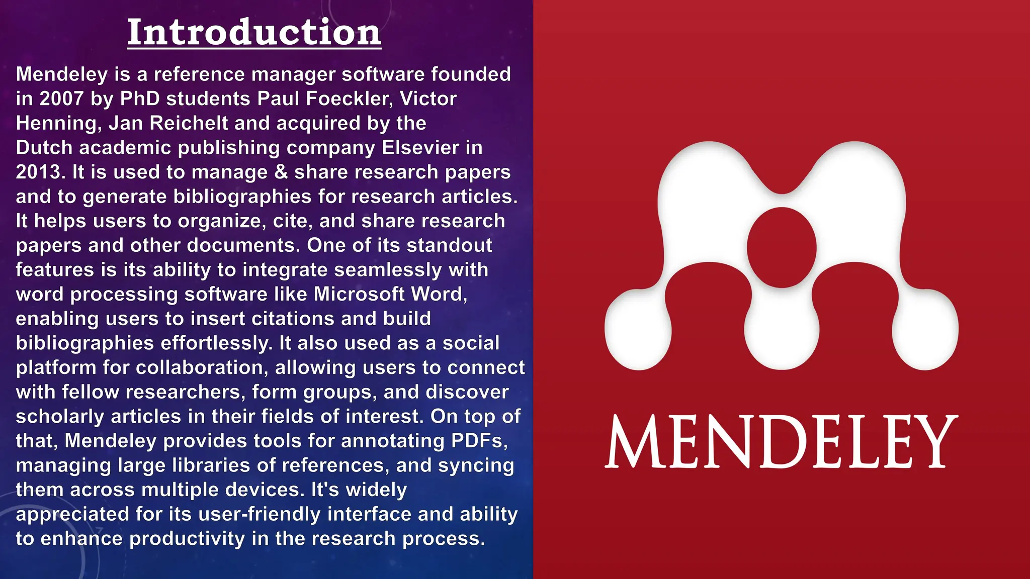 Maintenance of data using software such as Mendeley.pptx