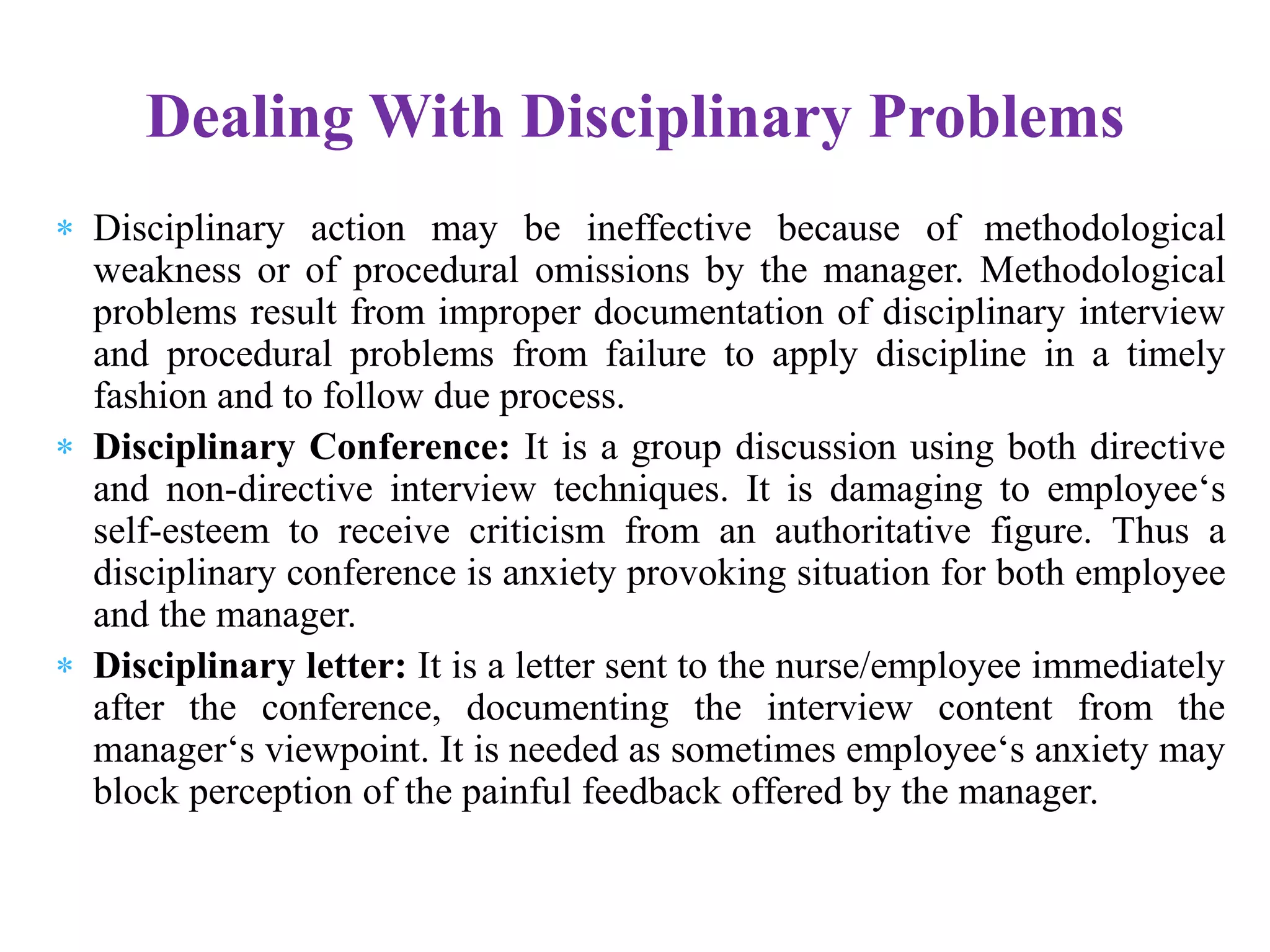 Maintenance of discipline- Nursing Management | PPTX