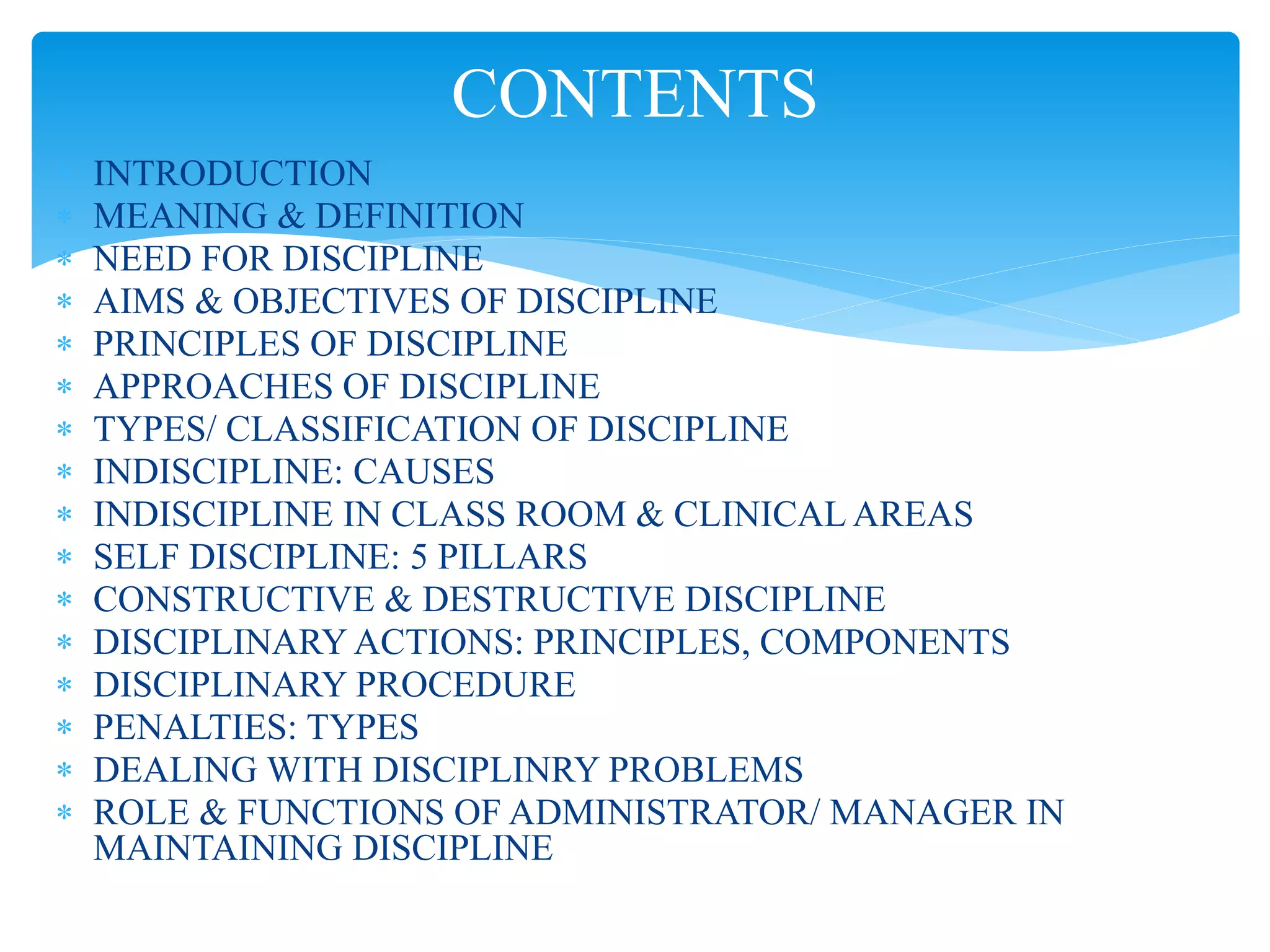 Maintenance of discipline | PPTX