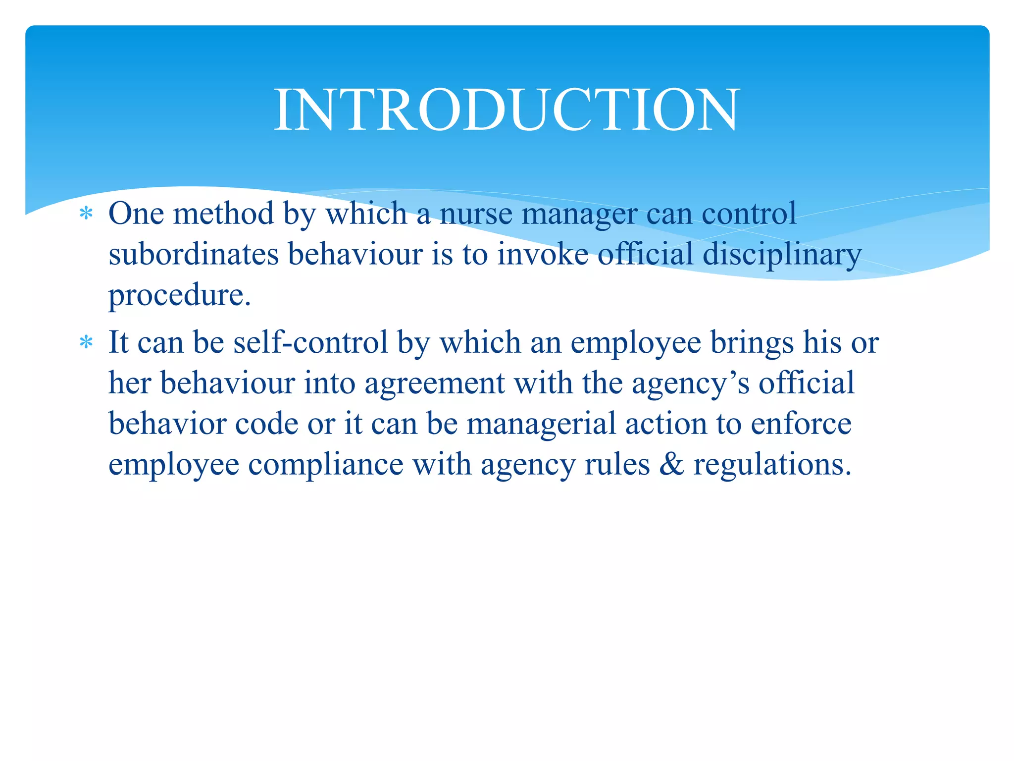 Maintenance of discipline | PPTX