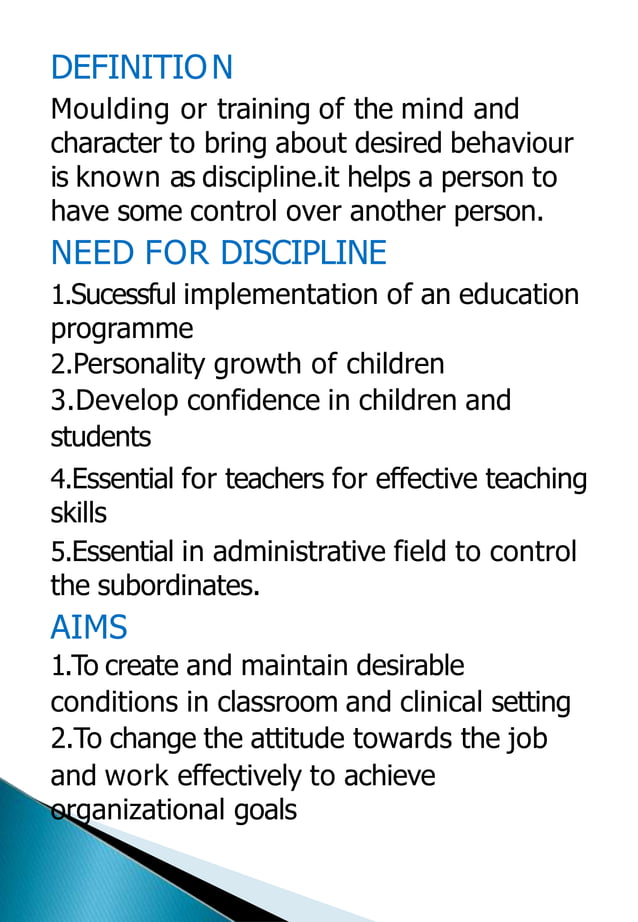 Maintenance of Discipline | PPTX