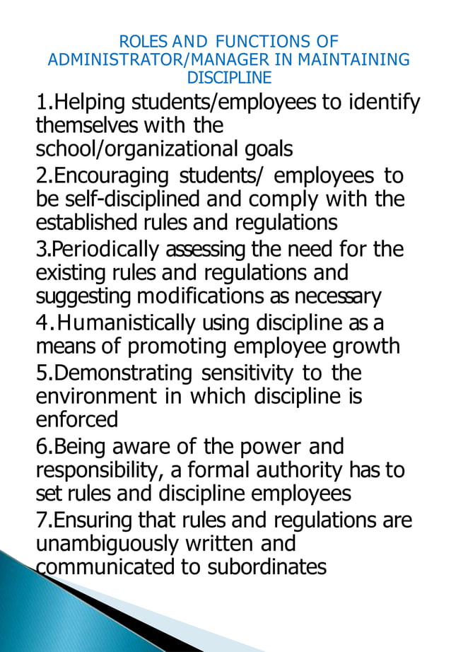 Maintenance of Discipline | PPTX