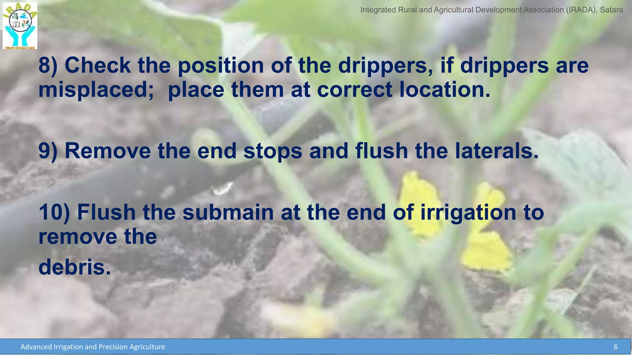 Maintenance of drip irrigation system | PPTX