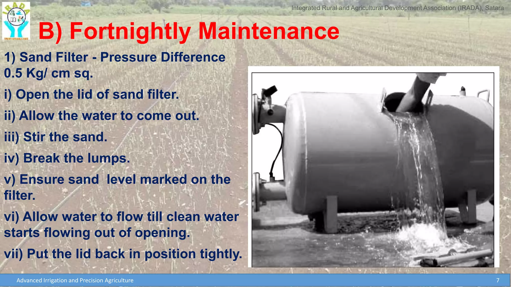Maintenance of drip irrigation system | PPTX