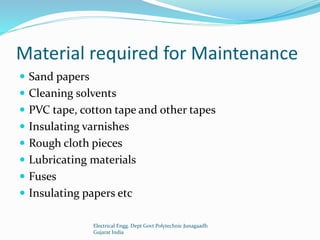 Maintenance of electrical items | PPTX