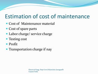 Maintenance of electrical items | PPTX