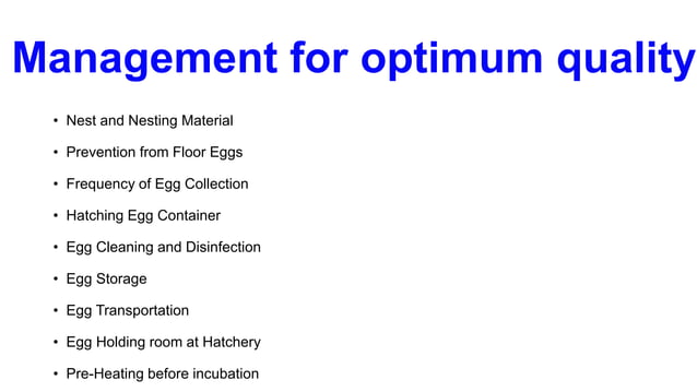 Maintenance of hatching egg quality | PPSX
