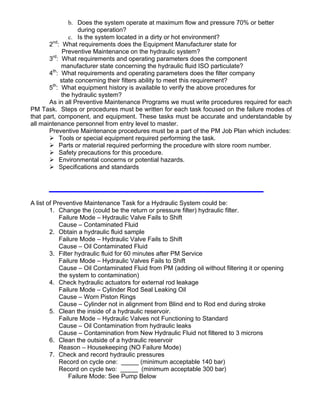Maintenance of Hydraulic Systems | PDF