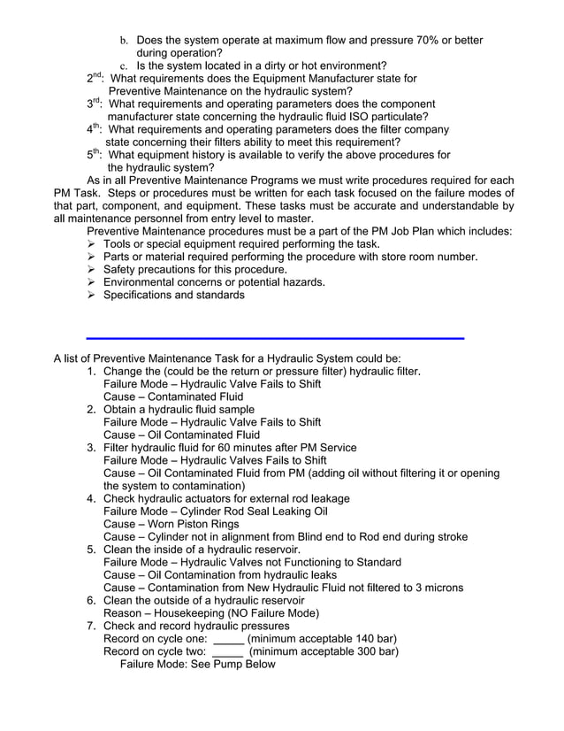 Maintenance of Hydraulic Systems | PDF | Auto Repair | Automotive