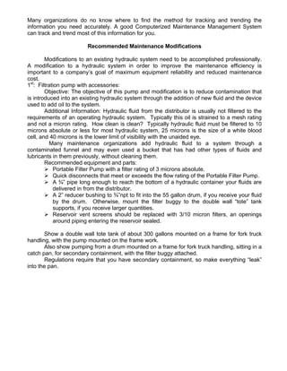 Maintenance of Hydraulic Systems | PDF