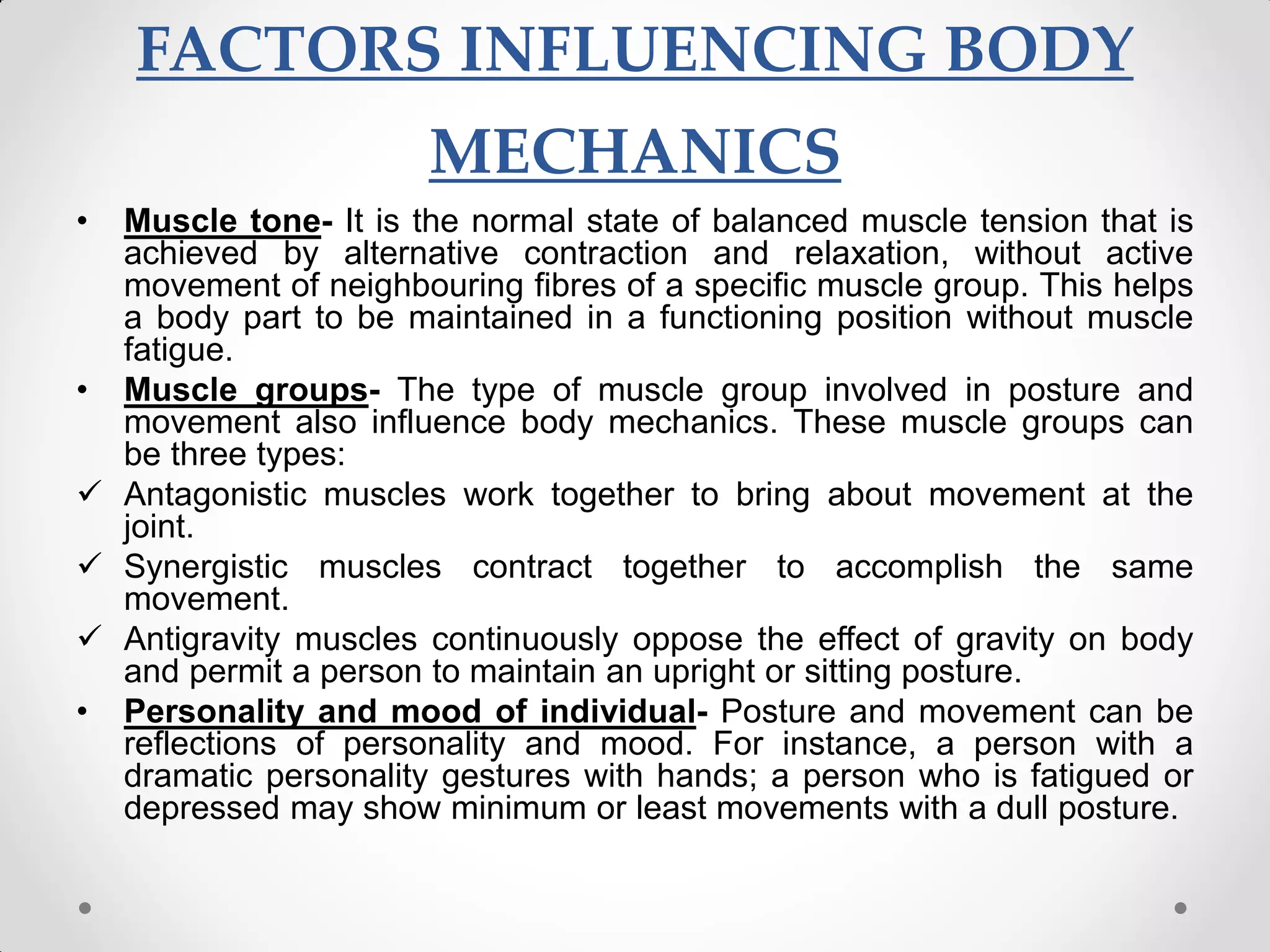 Maintenance of Proper Body Mechanics | PDF