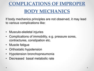 Maintenance of Proper Body Mechanics | PDF