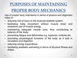 Maintenance of Proper Body Mechanics | PDF