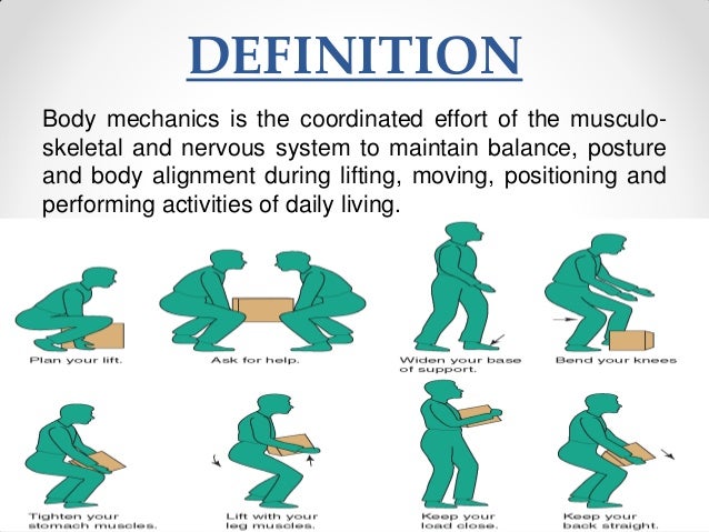 Maintenance of Proper Body Mechanics