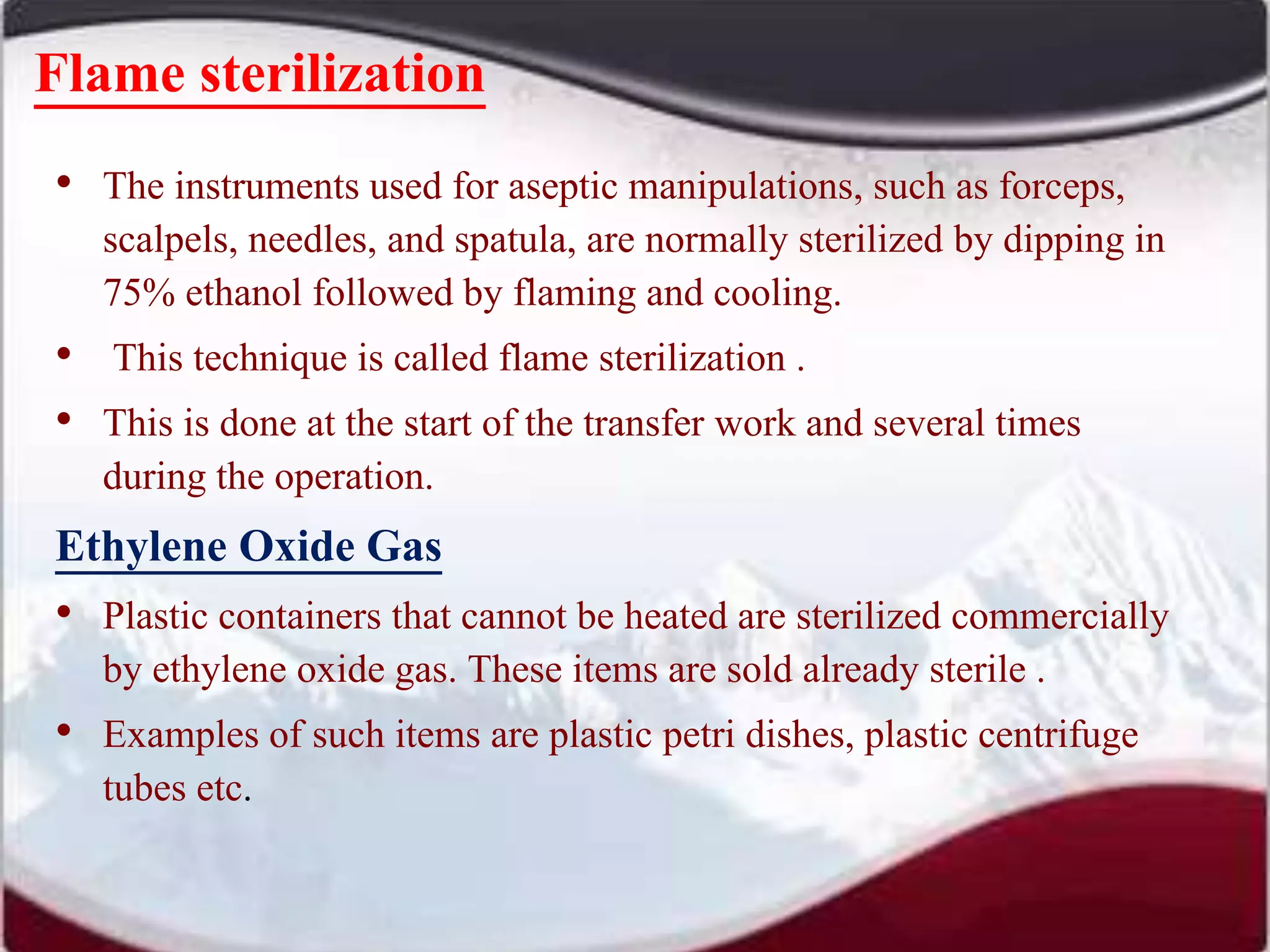 Maintenance of aseptic condition, in plant tissue culture | PPTX
