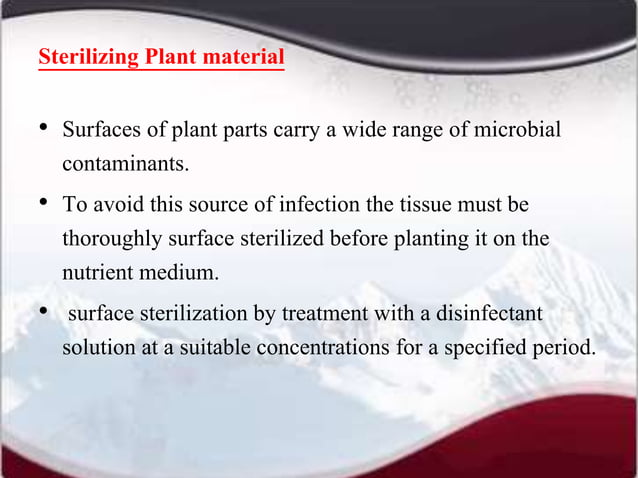 Maintenance of aseptic condition, in plant tissue culture | PPTX ...