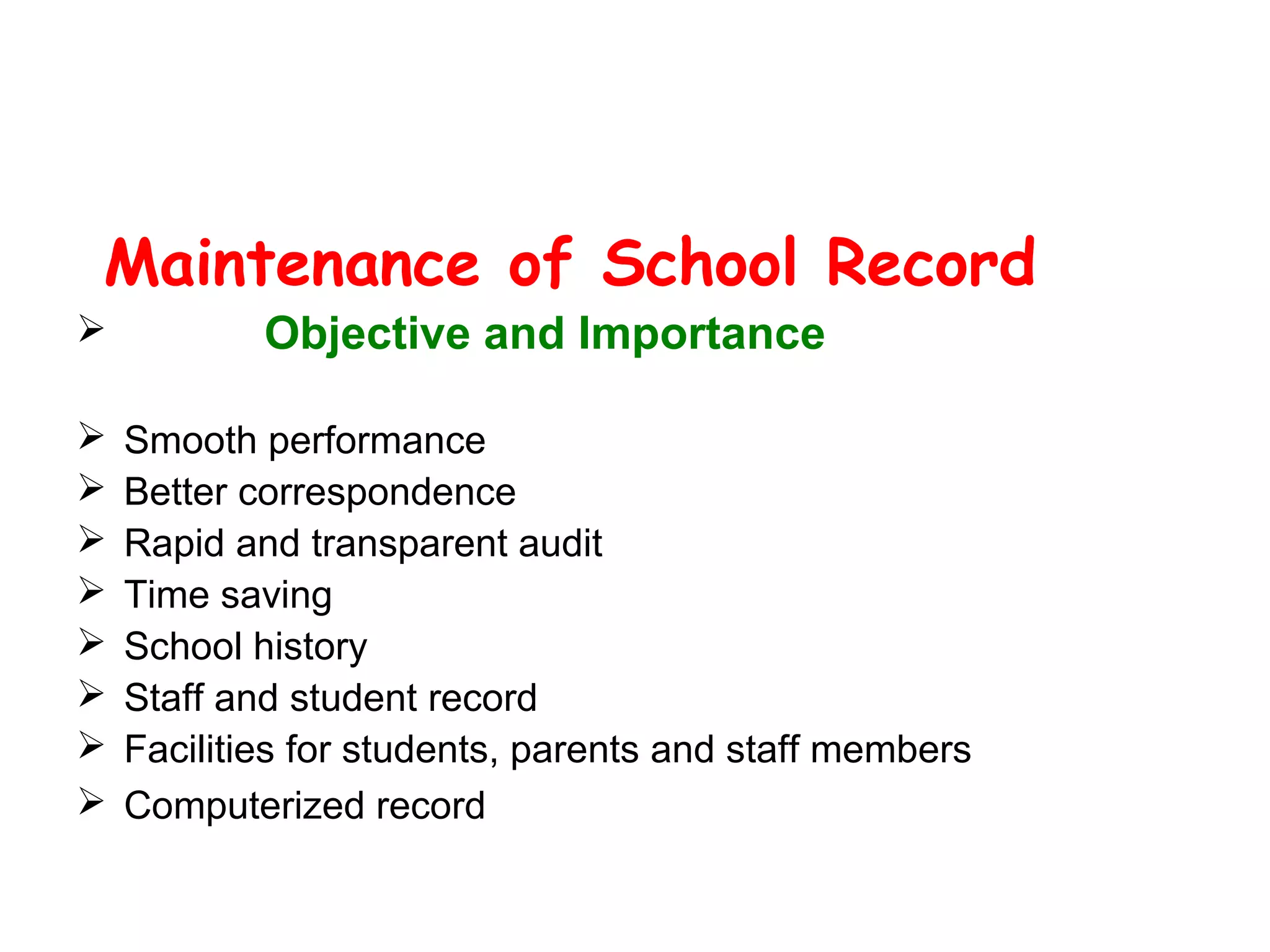 Maintenance of school record 21 01-12 | PPT