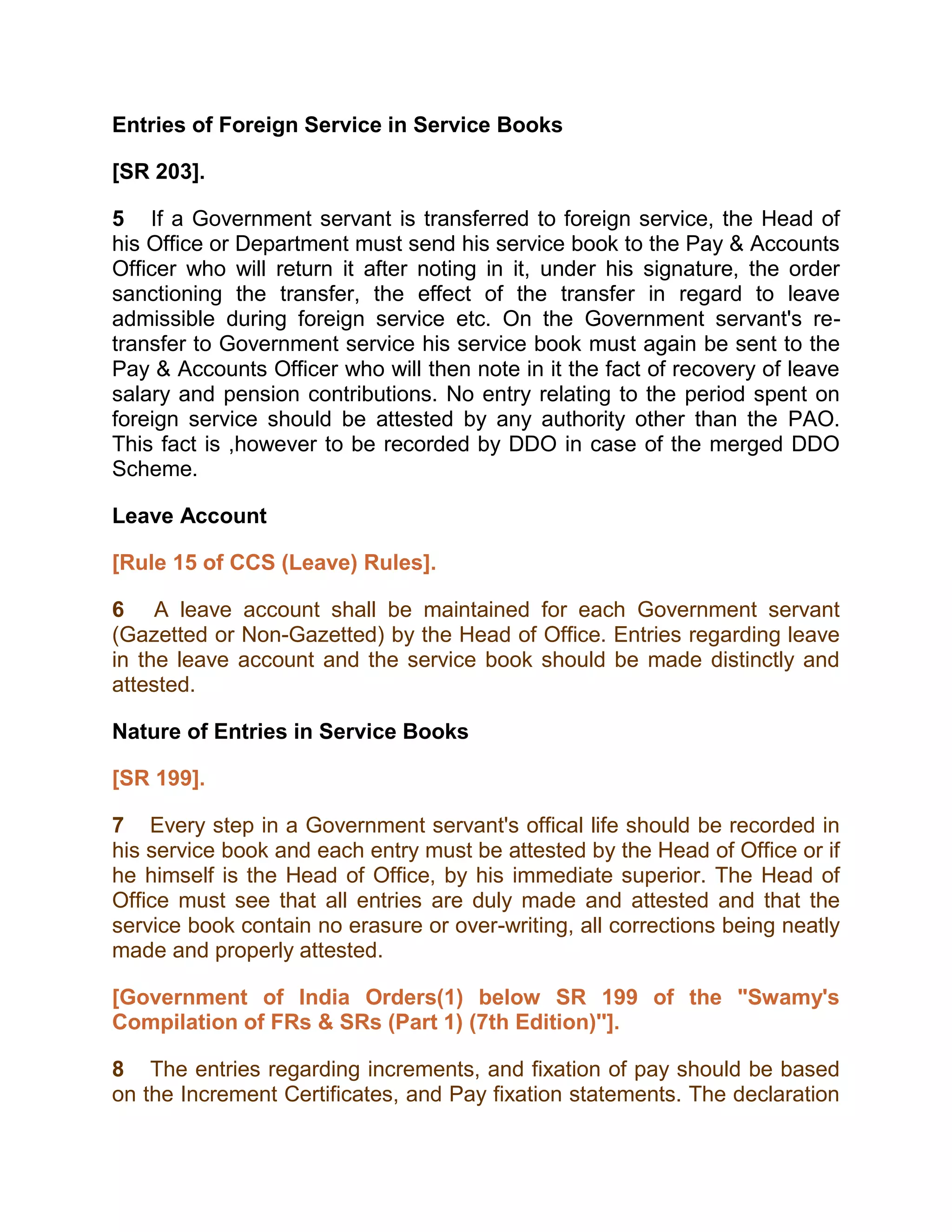 Maintenance of service book and leave account.bose